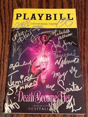 Death Becomes Her Cast Signed Broadway Playbill Authentic Autographs ...