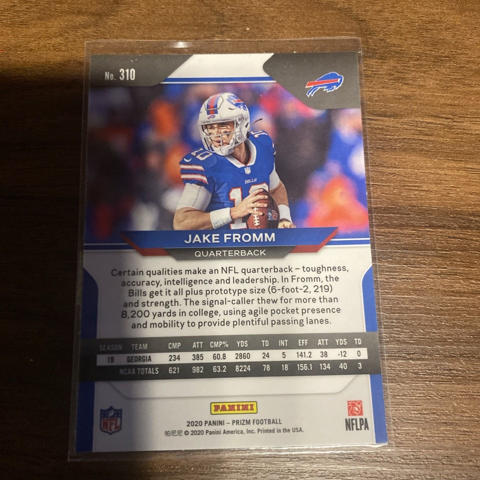 Jake Fromm Rookie Card RC 2020 Panini Prizm Football #310 Buffalo Bills ...