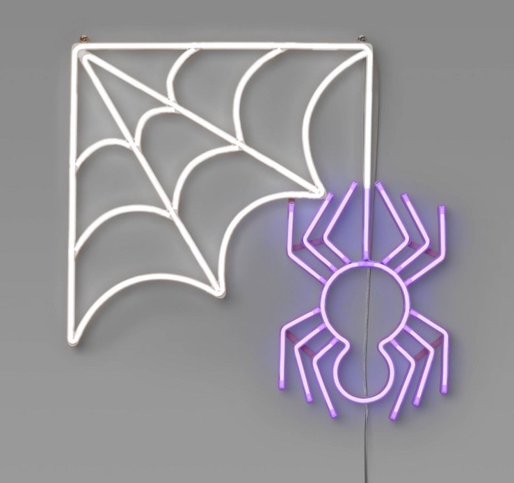 Hyde and EEK! Animated Spider Web LED Neon Sign Purple Target Halloween ...
