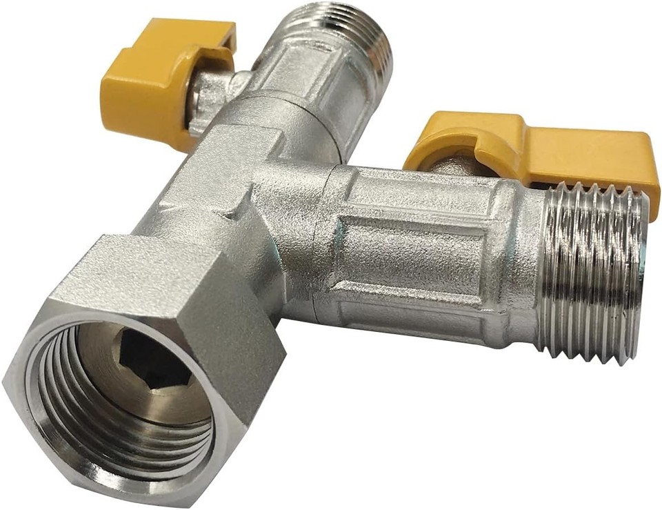 Nickel Plated Brass Water Diverter 3 Way Shower Diverter Valve T shape ...