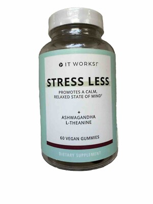 IT WORKS! Stress Less Gummies with Ashwagandha L-Theanine 60 Vegan NEW ...