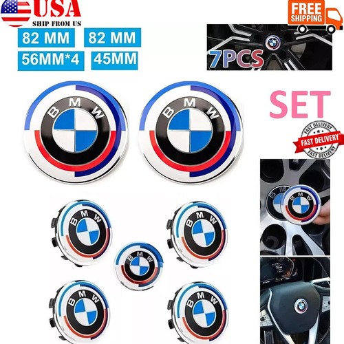 7Pcs for BMW X5 (G05) 50th Anniversary Emblem Hood Trunk Back Emblems ...