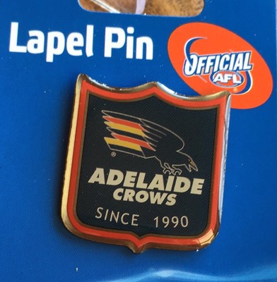 AFL BADGE LAPEL SHIELD PIN ADELAIDE CROWS FOOTBALL FREIGHT FREE NEW ON ...