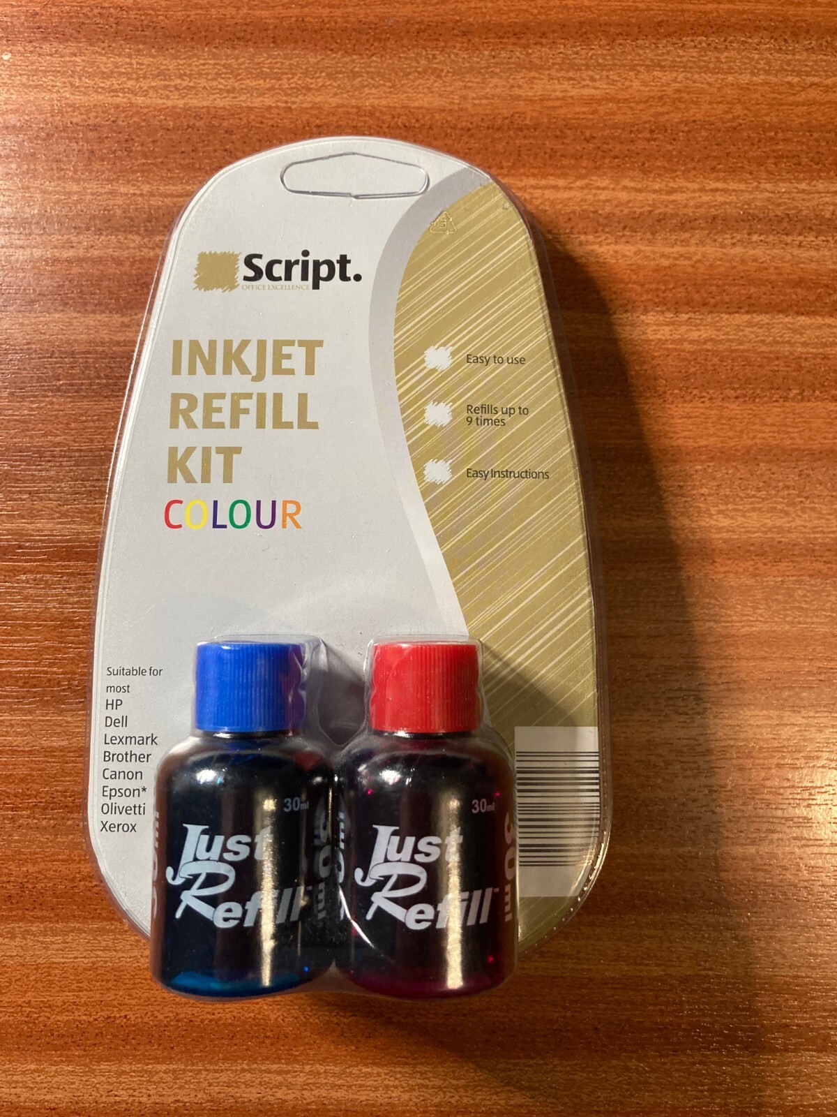 Colour Inkjet Refill Cartridges Kit RED BLUE YELLOW 1 Flush Epson Canon ...