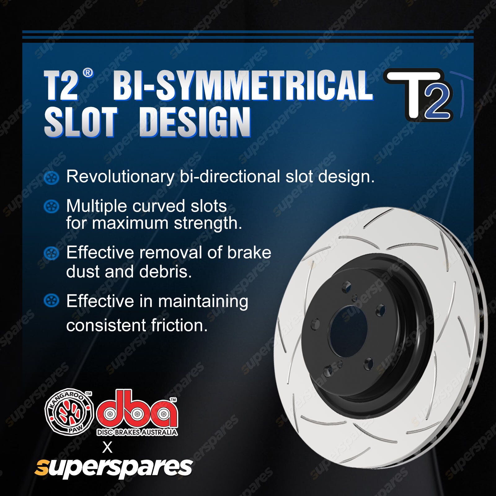 DBA T2 Front Disc Brake Rotors for Toyota Allex Corolla Runx ZZE121 ...