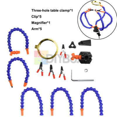 Helping Hands Soldering Third Hand PCB Tool With 5 Flexable Arms&Clips ...