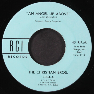 CHRISTIAN BROS.: an angel up above / it won't be easy RCI 7" Single 45 ...