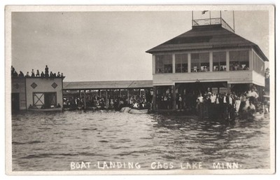 1910 Cass Lake, Minnesota REAL PHOTO Boat House & Landing, Chippewa Nat ...