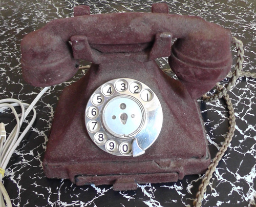 GPO Pyramid Bakelite Rotary Telephone Brown Flock 1/232 CB FWR/2 1940s ...