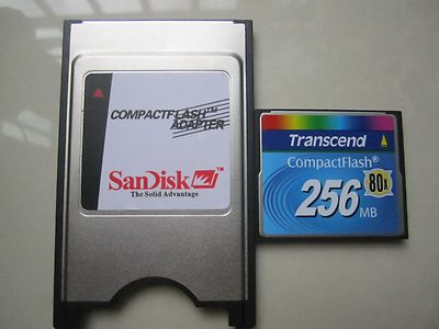 Transcend 256MB 80X Compact Flash + ATA PC CARD PCMCIA Adattatore ...