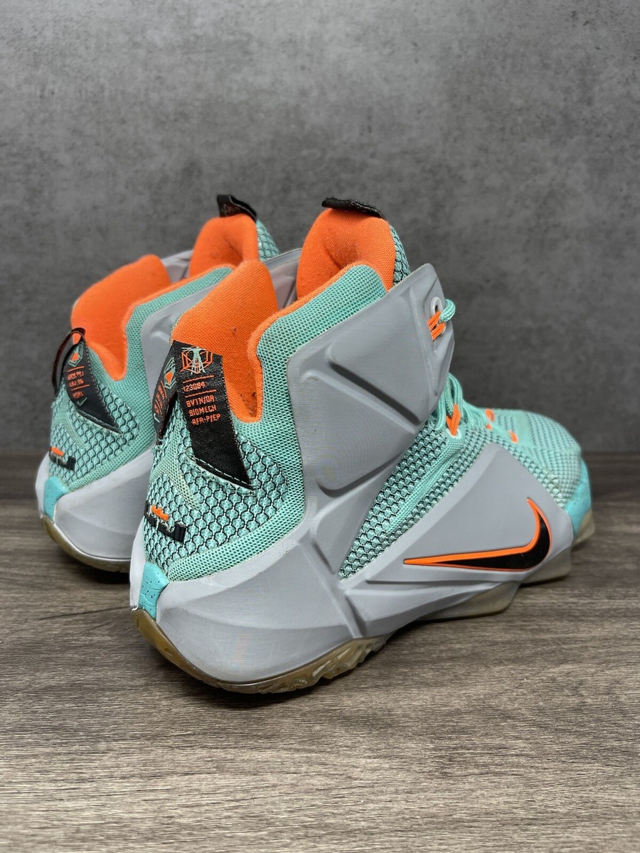 Nike Lebron 12 Nsrl Hyper Turquoise Metallic Cool Grey