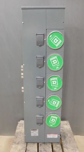 Square D 5-Gang EZ Meter Pak Stack 1200A / 225 Amp Branch Ring Type ...