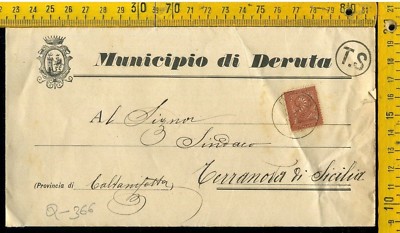 Regno De La Rue Q 366 Deruta Terranova di Sicilia piego con testo | eBay