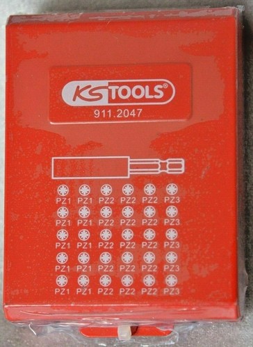 Hochwertiger KS TOOLS Bit-Satz (31-teilig) mit Bithalter in Metall-Box ...