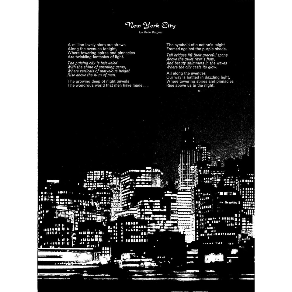 New York City Joy Belle Burgess 1970s Poem Retro Kitsch Wall Art SH2 | eBay