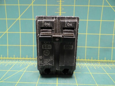 GE THQL2150 Circuit Breaker, 50 Amp, 2 Pole, 120/240V, 10 kAIC, Q-Line ...