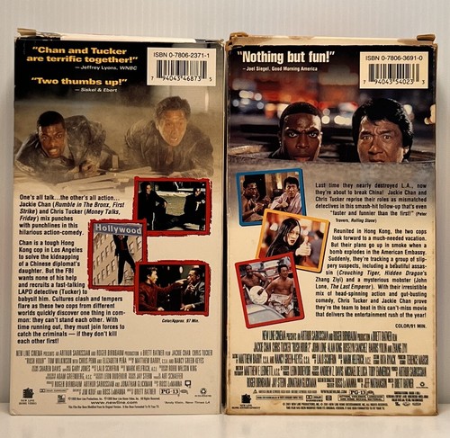 Rush Hour And Rush Hour 2 VHS Tape Action Movies Jackie Chan Chris ...