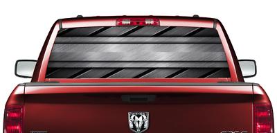 ABSTRACT METAL PICK-UP TRUCK BACK WINDOW GRAPHIC DECAL PERFORATED VINYL ...