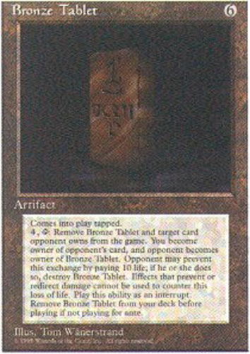 MTG Bronze Tablet, Moderate Play, English Alternate Fourth Edition 4th ...