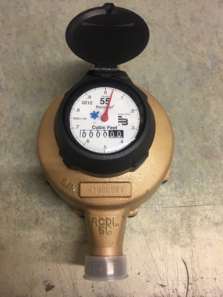 Badger 1" M55 Direct Reading Gallons Or Cubic Feet! | eBay