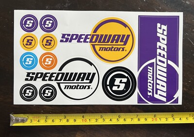 12pcs SPEEDWAY MOTORS decals stickers racing Drags Hotrods lsfest ...