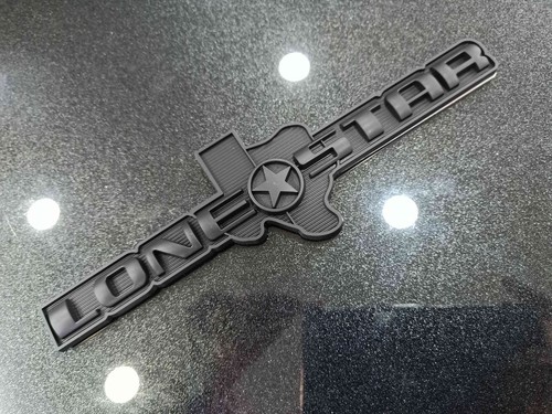 2X Matte Black Lone Star Emblem Flag Badge Texas Edition Decal Fit For ...