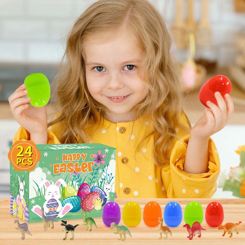 12Pcs Easter Basket Stuffers with Dinosaur Toys Easter Egg Toy for 3-8 ...