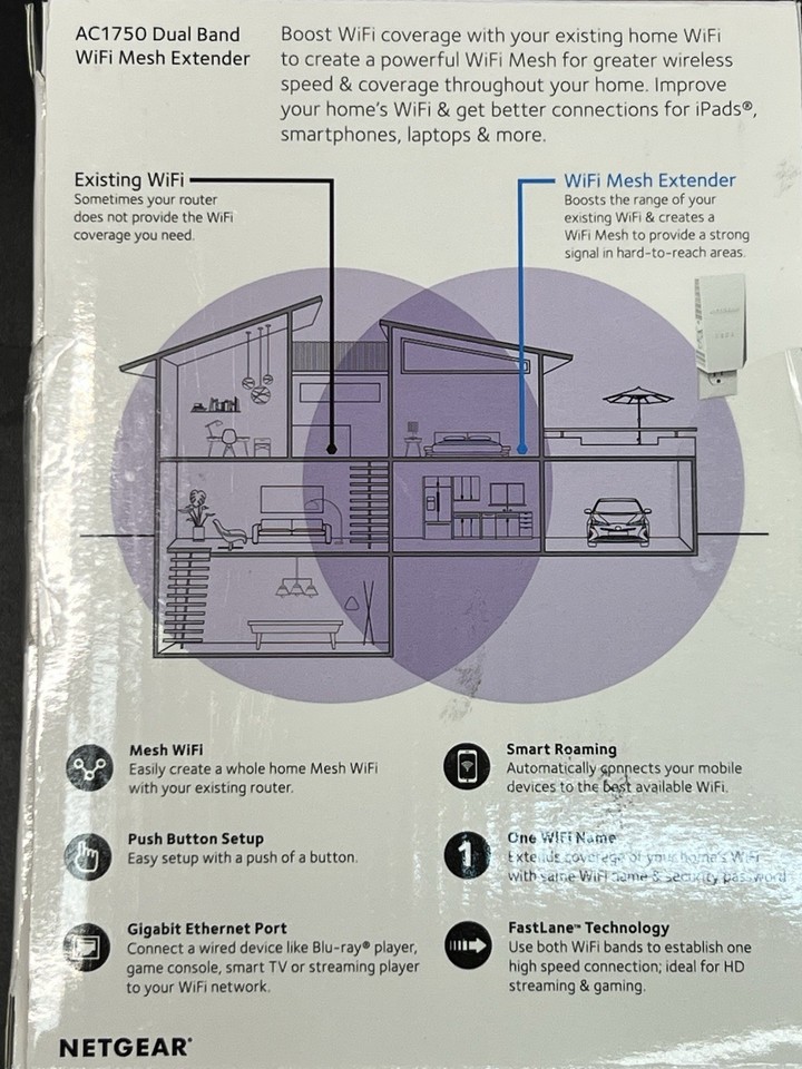 NETGEAR EX6250 AC1750 Mesh WiFi Extender – 2000 sq ft, 32 Devices ...