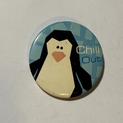 Chill Out Penguin Pinback Button Humor | eBay