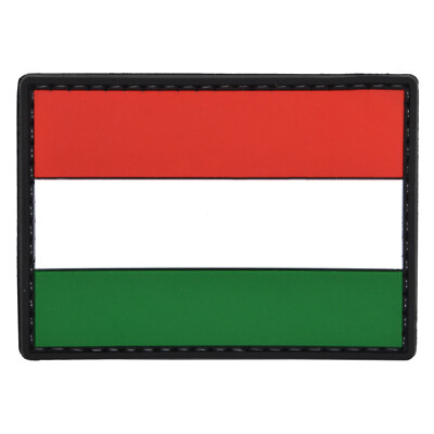 Hungary Flag PVC Removable Hungarian Emblem Tag Full Color Patches for ...