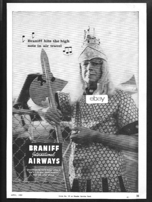 BRANIFF INTERNATIONAL 1959 BRANIFF HITS HIGH NOTE IN AIR TRAVEL OPERA ...