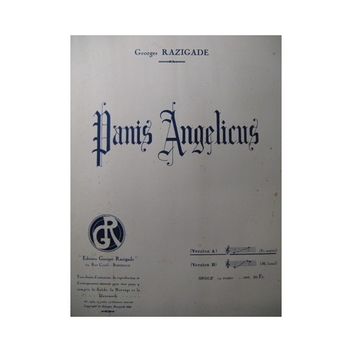 Razigade Georges Panis Angelicus Singer Organ 1933 | eBay