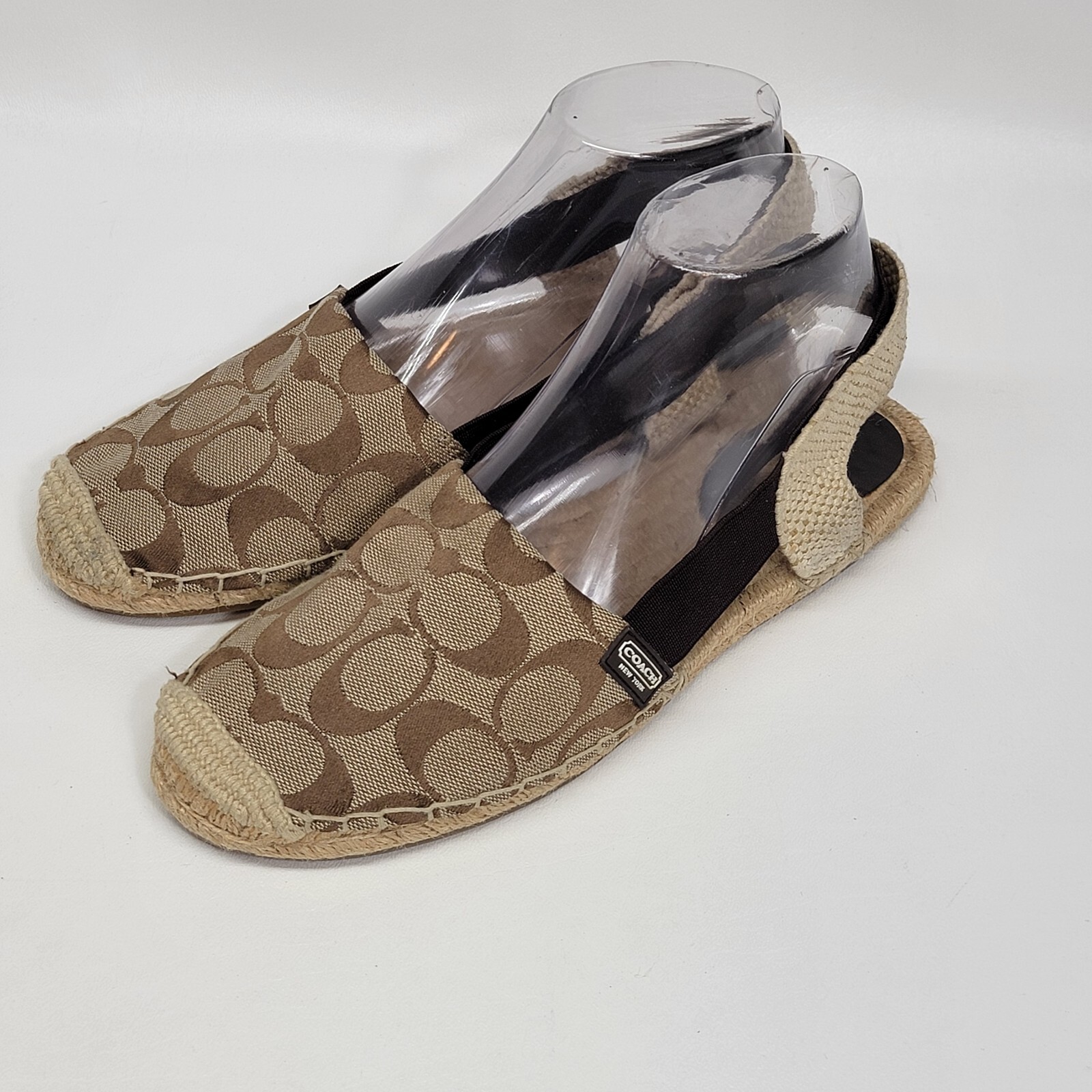 COACH RAYANNE SLINGBACK ESPADRILLES FLATS LOGO TAN BR… - Gem