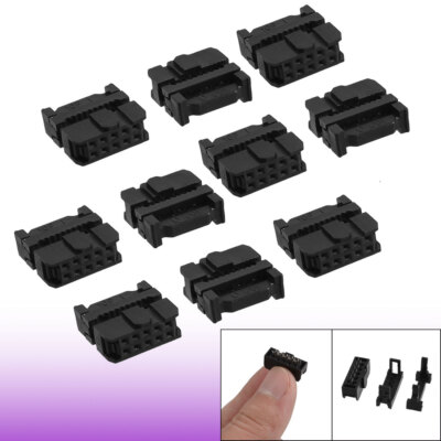 10 x 2.54mm Pitch Female 10 Pins 10P Flat Cable IDC Socket Connector ...