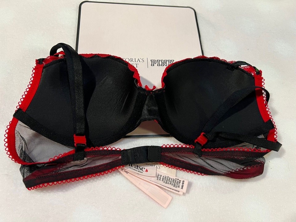 Victoria's Secret Sexy Tease Push-up Black Cherries Bra Convertible ...