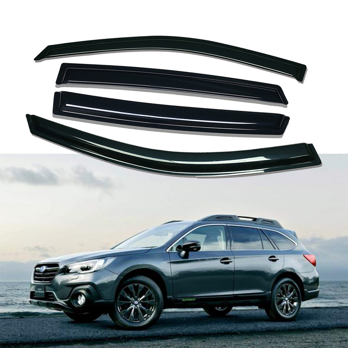 For 2015-2019 Subaru Outback 4pcs Window Visors Rain Guards Side Wind ...