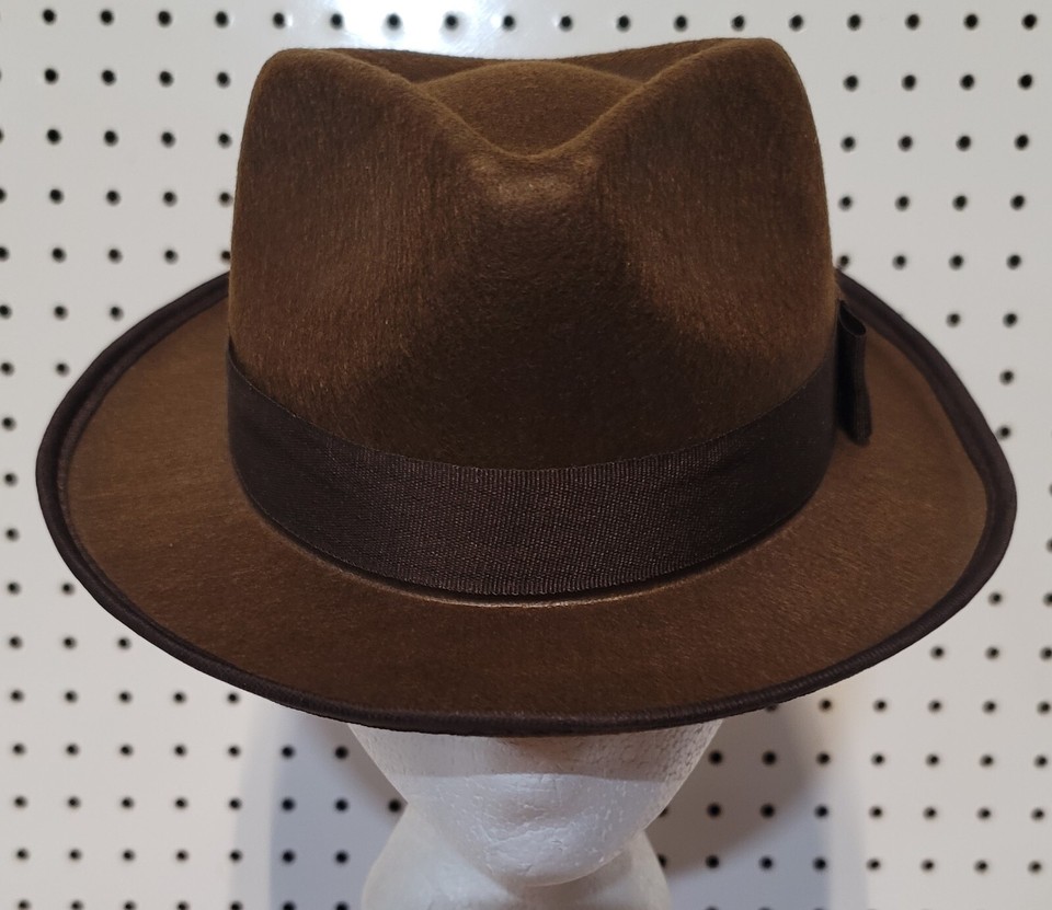 Brown PermaFelt Fedora Indiana Jones Hat Gangster Freddy Krueger | eBay