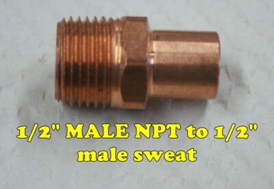 NEW COPPER ADAPTER 1/2" PIPE SWEAT MALE TO 1/2" MALE NPT mqt | eBay