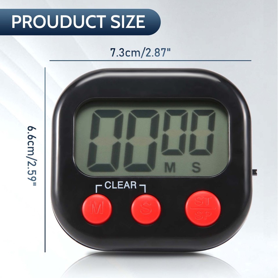 Kitchen Timer, Digital Visual Timer Magnetic Clock Stopwatch ...