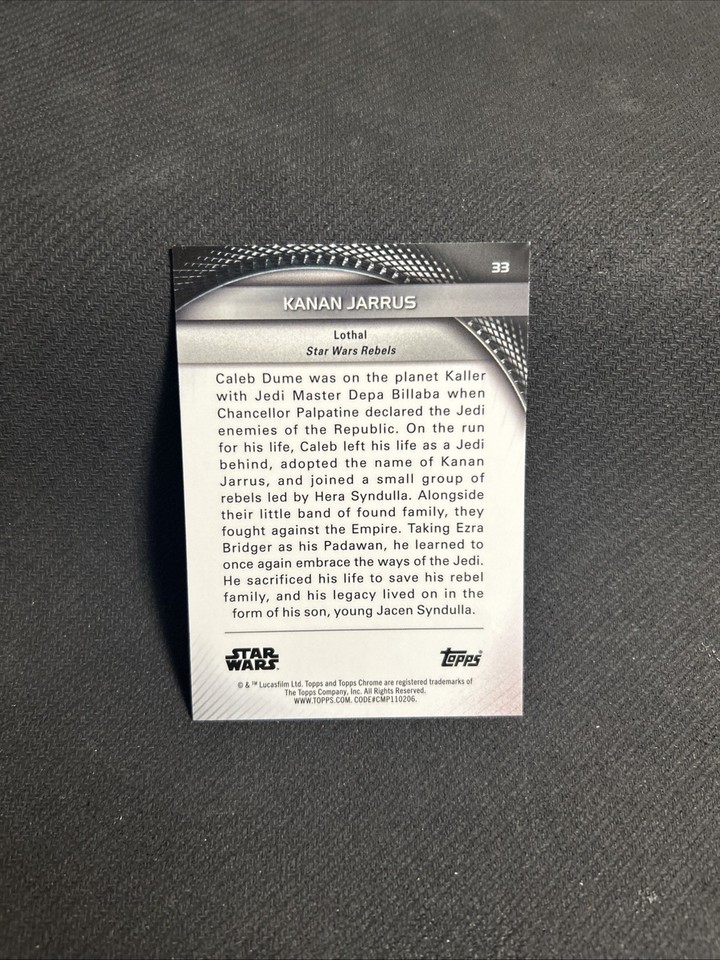 2025 Topps Star Wars Hyperspace #33 Kanan Jarrus Blue Lazer Refractor ...