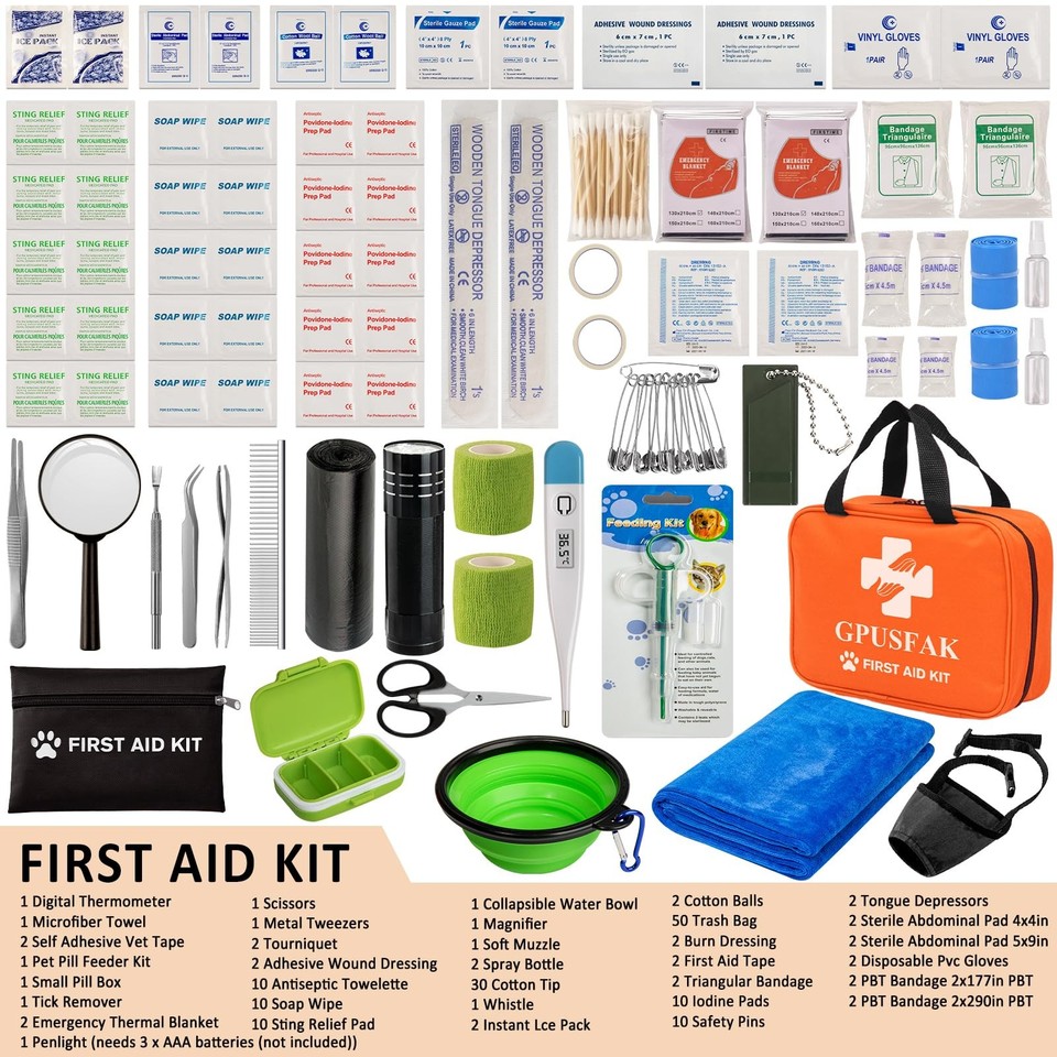 Dog First Aid Kit - Pet First Aid Kit for Dogs and Cats Pet First Aid ...