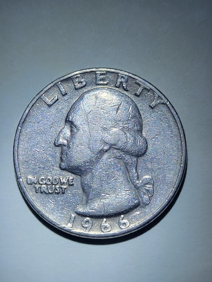 Very Rare 1966 Washington Quarter No Mint Mark Filled Touching Letters ...