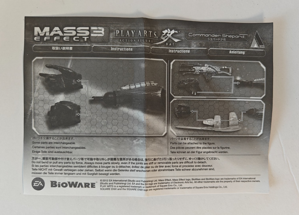 Mass Effect Commander Shepard Play Arts Kai Action Figure Rare Merch ...