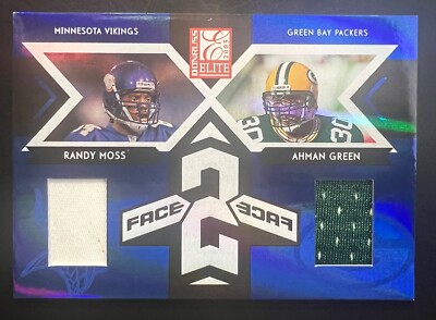 2005 Donruss Elite Face 2 Face Jerseys #CB9 Randy Moss Ahman Green #'d ...