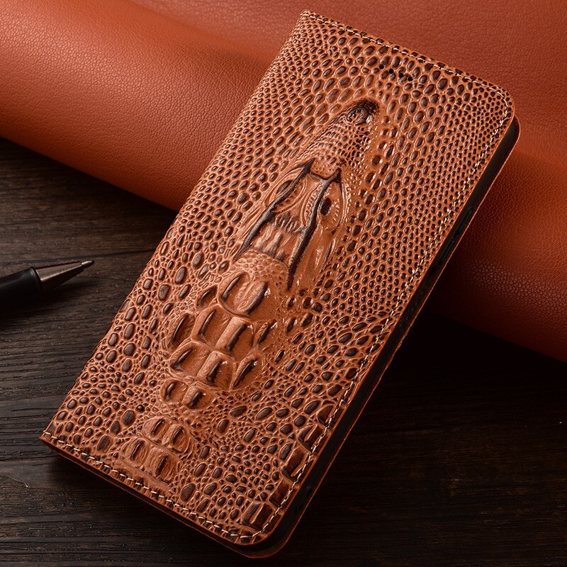 Personality Genuine Leather Card Slot Magnetic Stand Flip Cell Phones ...