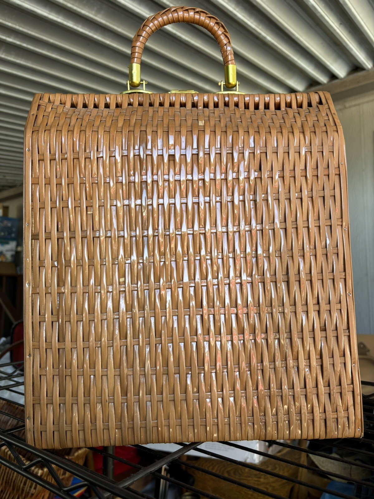 Vintage Rattan Rare Briefcase/suitcase/handbag - Gem