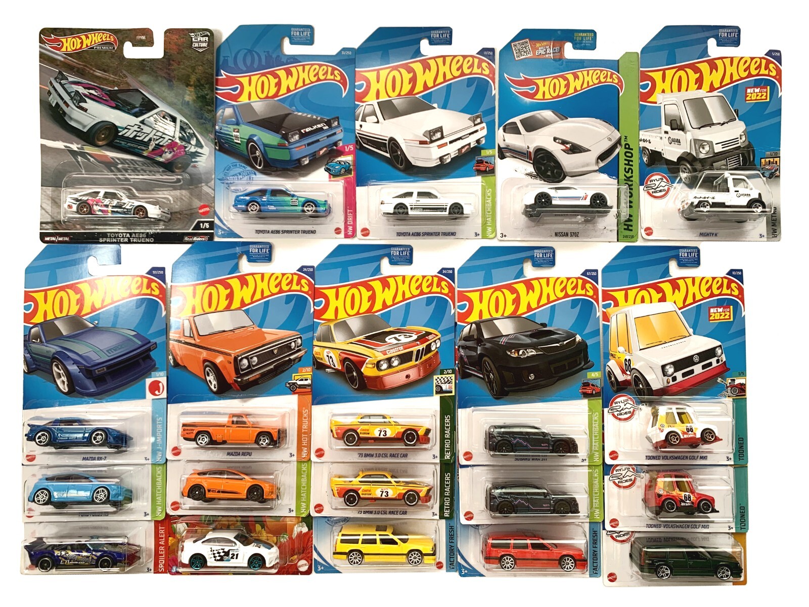 JDM Japanese Hot Wheels Bundle AE86 370Z RX7 WRX Golf Volvo 850 Mazda 1:64 Scale | eBay