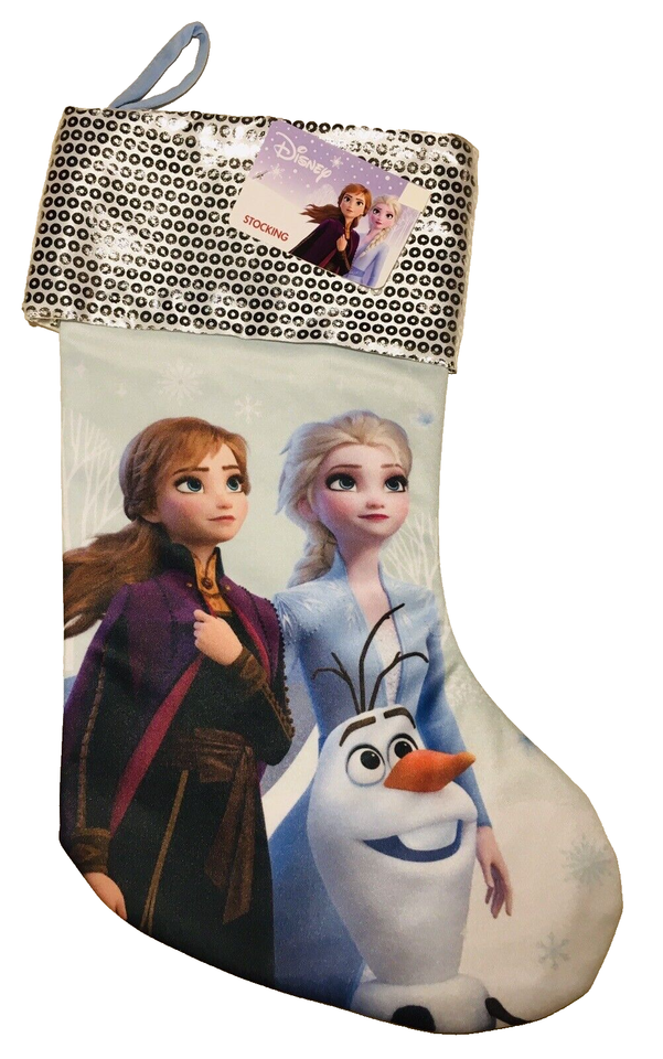 Disney FROZEN Stocking Christmas Olaf Elsa Anna NEW 14 1/2" Satin NEW ...