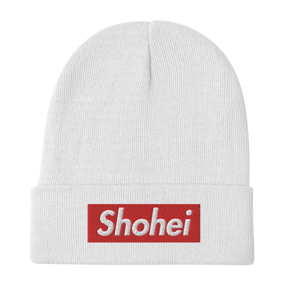 SHOHEI OHTANI Los Angeles Angels EMBROIDERED BEANIE Box Logo One-Size ...