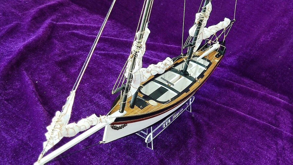 Scale 1/24 Sharpie Sailboat 520mm 20.5" Unassembled Wooden Model Boat ...